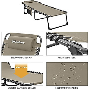 KingCamp Lounge Chair, 74.8''x23.2''x14.5'', Beige