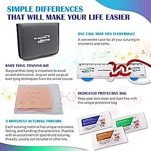 Suture Practice Kit for Medical Students +1 Year Access to The Future Doctors Academy's in-Depth Online Suturing Course. Course & Practice Kit Designed by an Experienced Surgeon - Kit de Sutura.