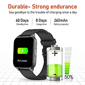 Joombonpia Smart Watches for Men,1.69" Touch Screen Fitness Trackers with Heart Rate Sleep Blood Monitor IP67 Waterproof with Pedometer 24 Sports Mode Smartwatch for Android iOS Phone(Black)