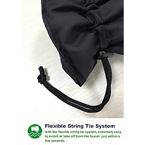 ArtiGifts Pro Outdoor Faucet Cover Socks for Winter Freeze Protection, 5.9" W x 7.7" H, Black, Set of 2