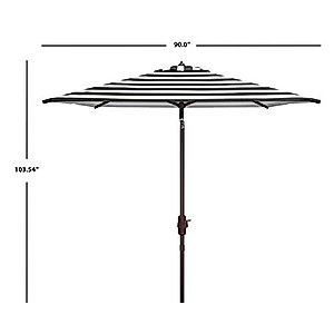 Safavieh PAT8404A Outdoor Iris Fashion Line Black and White 7'6" Square UV Protected Umbrella