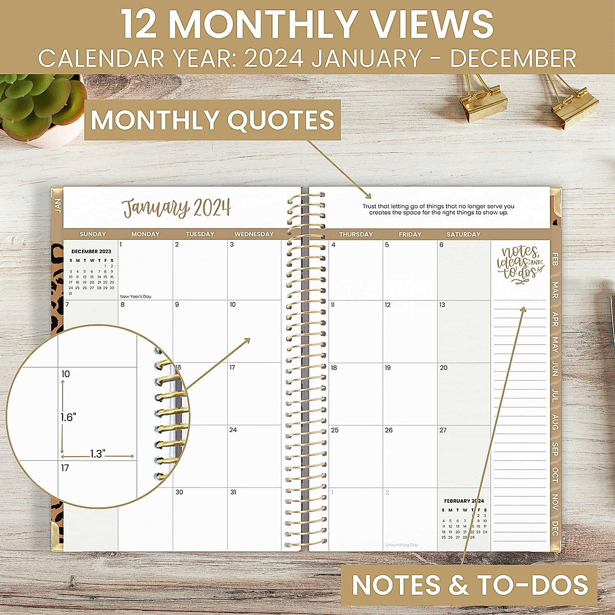 HARDCOVER bloom daily planners 2024 (8.5" x 11") Calendar Year Day Planner (January 2024 - December 2024) - Passion/Goal Organizer - Monthly & Weekly Inspirational Agenda Book - Dreams In Bloom