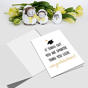 Nchigedy Funny Graduation Card for College High School, Humorous Grad Card for Him Her, Congratulations Graduation Card for Son Daughter, You Are Smarter Than You Look