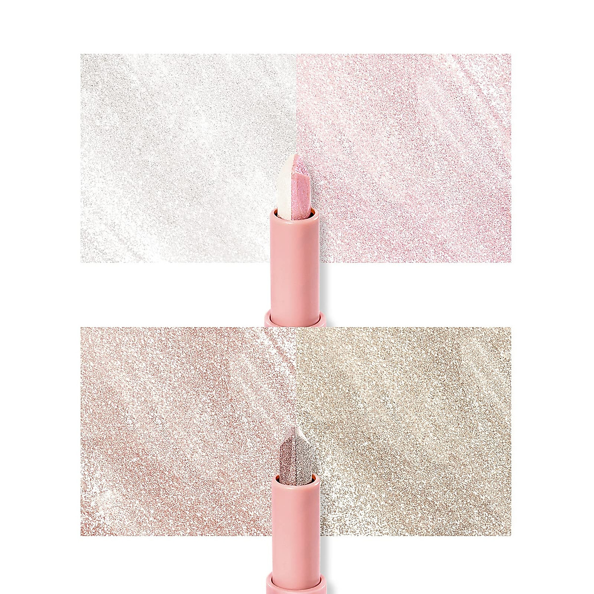 LAMUSELAND 2Pcs/set Matte Velvet Earphone Lipstick with 2Pcs/set Glitter Shimmer Eyeshadow Sticks