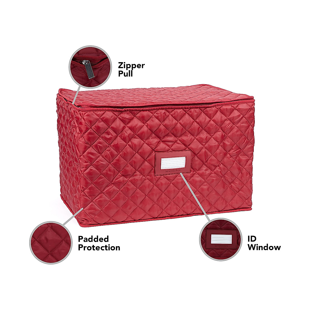 Covermates Keepsakes - Serveware Storage - Padded Protection - ID Window - Stain Resistant - Machine Washable - China Storage, Red