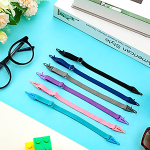 Oudain 6 Pack Kids Eyeglass Strap Adjustable Glasses Strap Kids Eyeglass Strap Eyeglass Band Sports Glasses Strap(Multi Color)