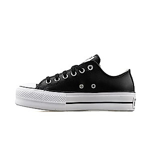 Converse Women's Chuck Taylor All Star Lift Clean Sneaker, Black/Black/White, 8.5 M US