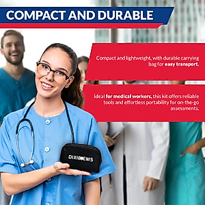 Dixie EMS Aneroid Sphygmomanometer and Dual Head Stethoscope Set with Adult Size Blood Pressure Cuff, Calibration Key and Carrying Case – Navy Blue