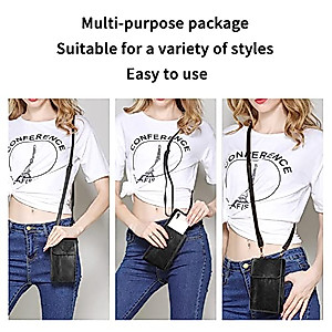 Tingya Small Crossbody Bag Cell Phone Purse Wallet with Credit Card Slots for Women (Black)