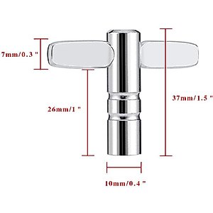 Set of 12 Silverline T-Type Drum Keys - Standard Universal Steel Drum Head Tuning Key Set