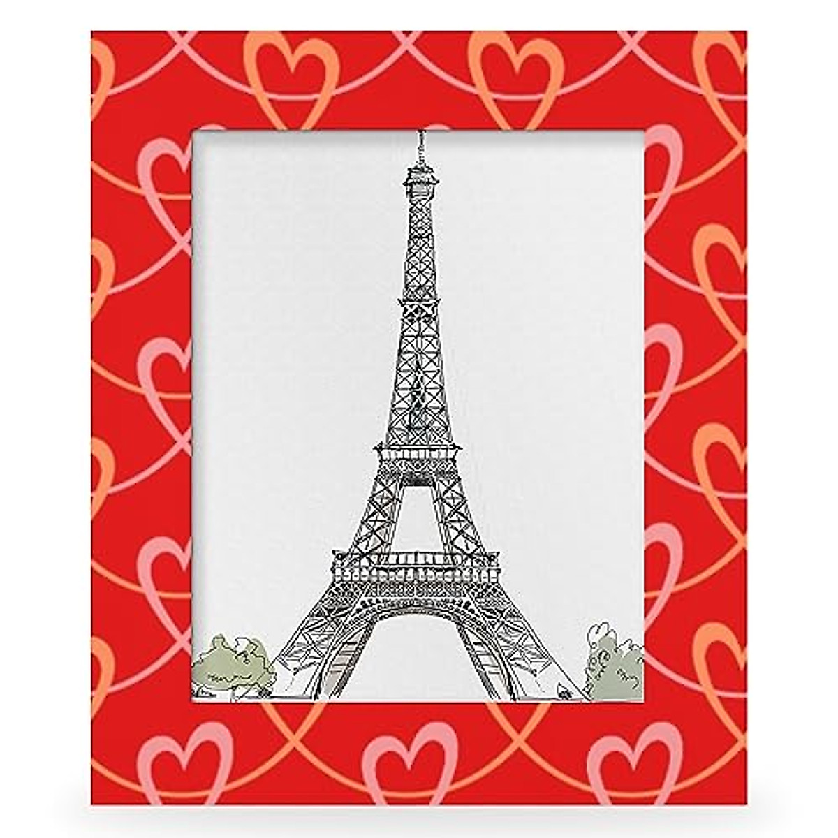 cfpolar Red Heart Wooden Picture Frames, 8x10 Photo Frames for Tabletop Desk Display Home Office Bedroom Living Room Decor, Ideal Gift to Family Friends