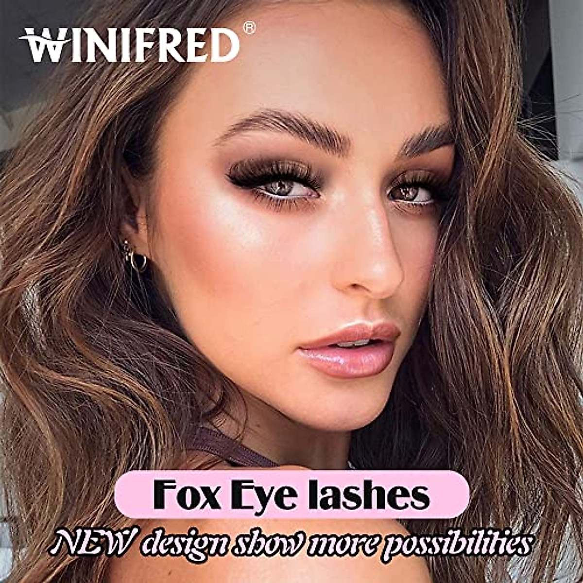 Russian Strip Lashes Cat Eye Lashes Extension Fox Eye Faux Mink Lash Natural Look 20MM Eyelashes Fluffy D Curly Volume Wispy Pack 7 Pairs Fake Eyelash by Winifred