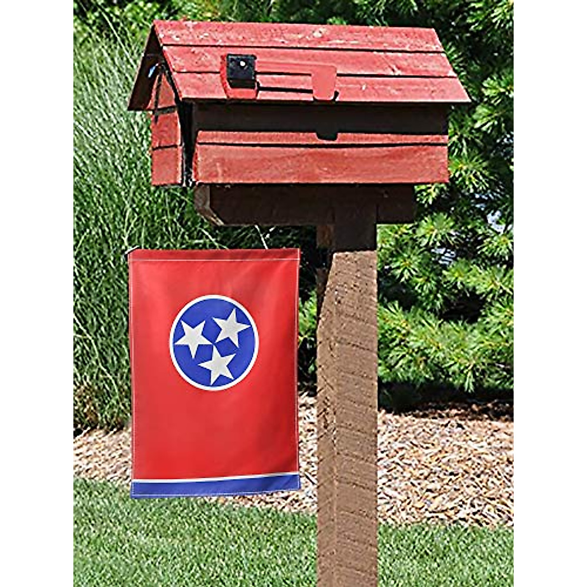 Tennessee State Flag, Double Sided Seasonal Garden Flag for Outside, Double Stitched Patio Decorative Yard Lawn Banner for All Seasons, 18"x12", Red Blue