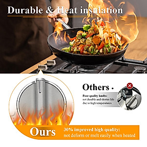 Upgraded Stove Knobs W10594481 Replacements for Whirlpool Gas Stove Range Knob WCG97US0DS00 WCG97US6DS00, Replace WPW10594481 AP6023301 Cooktop Knobs, 5 Pack Gas Range Knob