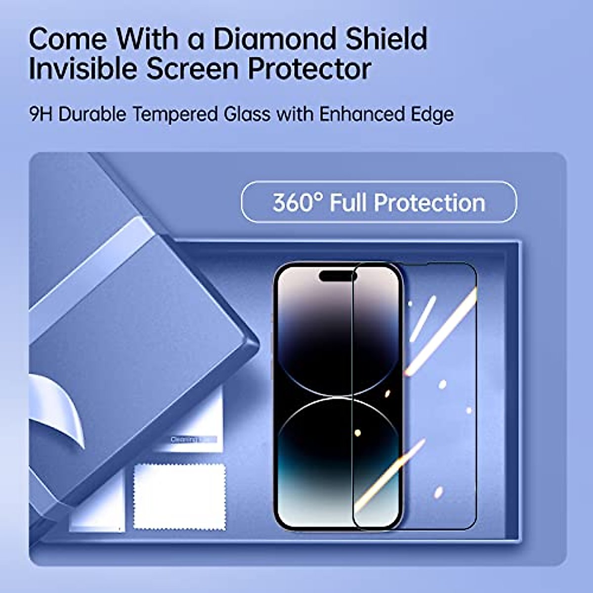 for iPhone 14 Pro Max Case 𝟮𝟬𝟮𝟯 𝗡𝗘𝗪 with Full Camera Protection, [Far Beyond Official Color] [Military Grade Drop Tested] Metallic Glossy Clear Case Designed for Women Men 6.7”, Phantom Black