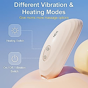 NCVI Warming Lactation Massager, Heat & Vibration, 2-in-1 Breast Massager, 2 Pack, Lactation Massager with Heat, for Breastfeeding, Pumping, Relieve Clogged Ducts, Engorgement, Improve Milk Flow