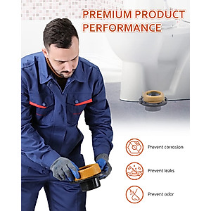 boeemi Toilet Flanges and Wax Rings for Toilets with Extended Flanges and Extra Thick Wax Rings for Floor Exit Toilets New Installation or Reinstallation 4" Waste Line for Plumbing Below Floor