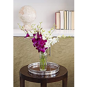 Kabloom PRIME OVERNIGHT DELIVERY - Exotic Opal Orchid  Bouquet of Purple and White Orchids from Thailand with Vase