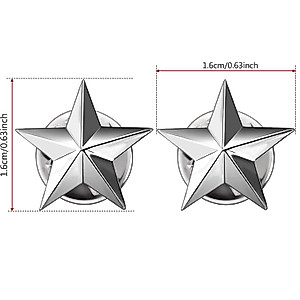 10 Pieces Star Badge Lapel Pin for 4th of July Memorial Day Veterans Day Party Independence Day Celebration Labor Day Theme Party Costume Decorations (Silver)