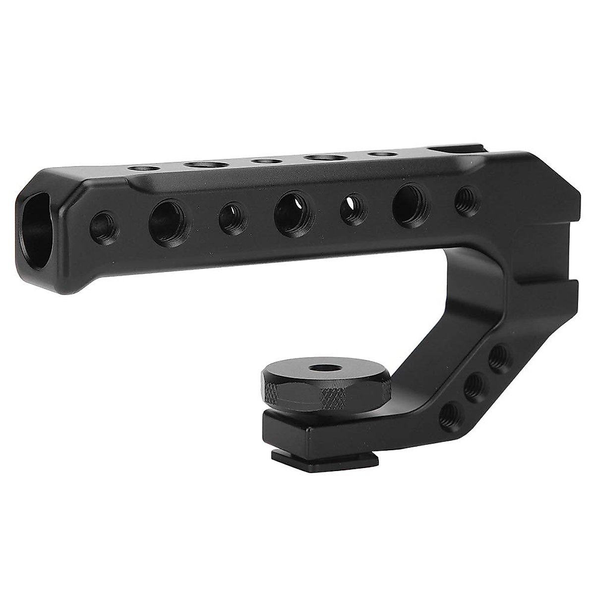 EVTSCAN Camera Handle Grip with 3 Cold Shoe, Universal Video Action Stabilizing Handle Grip Camera Cold Shoe Mount Adapter, 1/4" 3/8" Holes Mount
