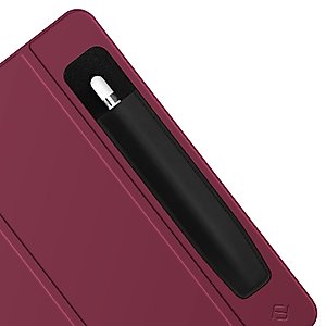 Fintie Pen Sticker Compatible with Apple Pencil Pro, Apple Pencil (USB-C / 1st / 2nd Generation), Elastic Stylus Pocket, Adhesive Leather Pen Pouch Sleeve, Black