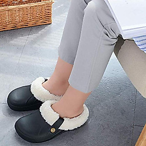 TooTu Waterproof Slippers Women Men Plush Lined Clogs Winter Garden Shoes Warm House Slippers Indoor Outdoor