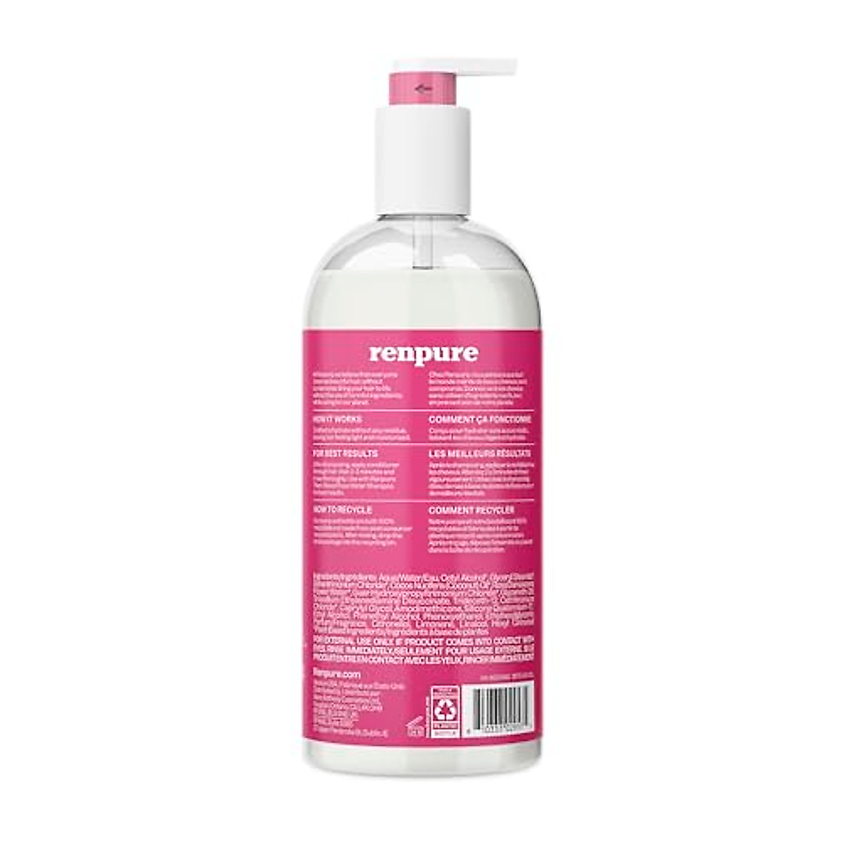 Renpure Rose Water Conditioner, 710ml, Plant Based Beauty, Soothes Scalp, Hydrates Hair, Nourishes, Free of Chemicals, For Women