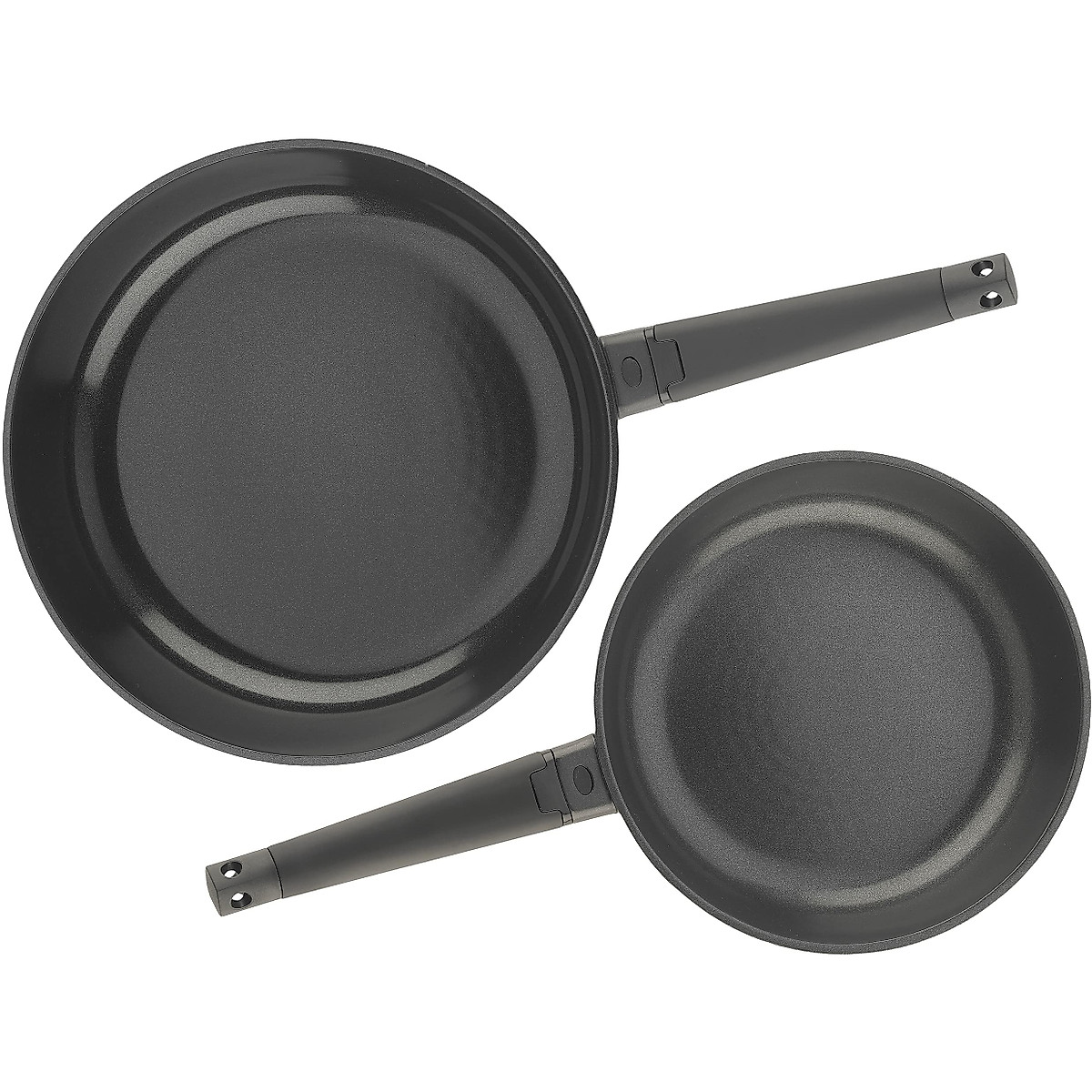 ZAVOR Noir 10 & 12 Inch Skillet Set - Premium Cast Aluminum with Titanium-based Nonstick Ceramic Coating & Removable Handles - Ultra Lightweight - Oven & Induction Ready | Noir Collection