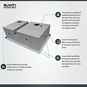 Ruvati 33-inch Drop-in Low Platform-Divide Zero Radius 60/40 Double Bowl 16 Gauge Topmount Kitchen Sink - RVH8059