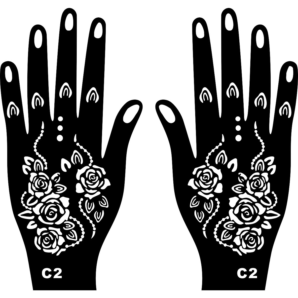 Kotbs 18 Sheets Temporary Tattoo Stencils, Indian Arabian Henna Tattoo Stencils, Glitter Airbrush Tattoo Stickers for Women Boys Girls Hand Body Art