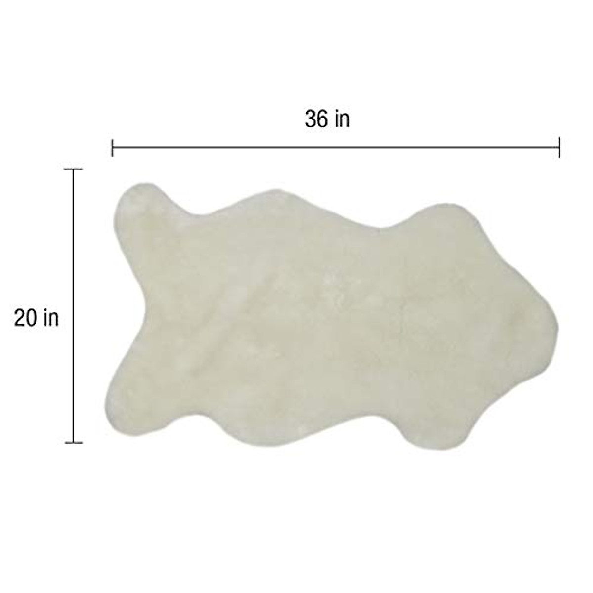 Nouvelle Legende Faux Fur Sheepskin Rug Soft and Stylish Luxury Single (20 in. X 36 in.) - White