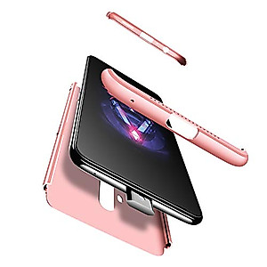 ZSCHAO Case for Oppo Reno2 Z - 360 Degree Ultra Slim Anti-Shock with Tempered Glass - Matte, Pink Gold, Shock-Absorbent, Anti-Slip