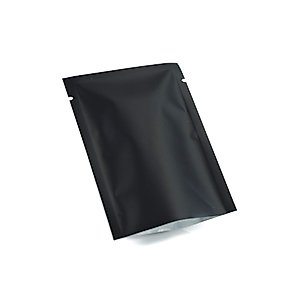QQ Studio Matte Black SlickSeal™ Open Top Pouches for Beauty Samples and Products (200, 5x8cm (2x3"))