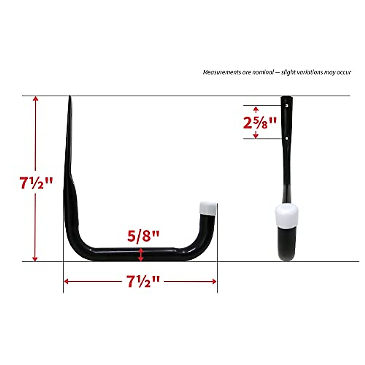 Shepherd Hardware 8088E Heavy Duty Steel Garage Storage/Assorted Utility Hooks, 6 Pack, black