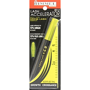 Rimmel London Lash Accelerator Mascara, Ultra-Lengthening, Grow-Lash Complex, Hybrid Bristle Brush, 003, Extreme Black, 0.23oz