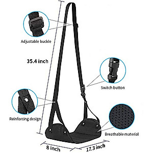 Footrest Hammock for Travel Airplane Office Home | Mini Portable Travel Flight Carry-on Accessories (+ Black Sleep mask)