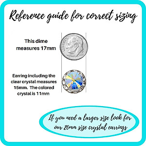 PammyJ 15mm Crystal CLIP-ON Earrings (Aurora Borealis)