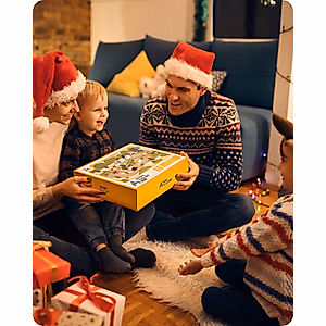 SainSmart Jr. Wooden Train Set 60pcs for Toddlers, Wood Highway and Train Track with More Cars Fits Brio, Thomas, Melissa and Doug for 3 4 5 Years Old Boys and Girls