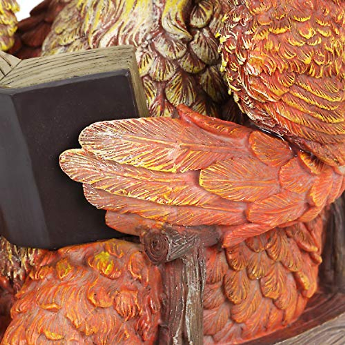 Exhart Garden Sculpture, Solar Owl Family Reading Garden Statue in Rocking Chair, LED Book, Outdoor Garden Decoration, 10 x 12 Inch
