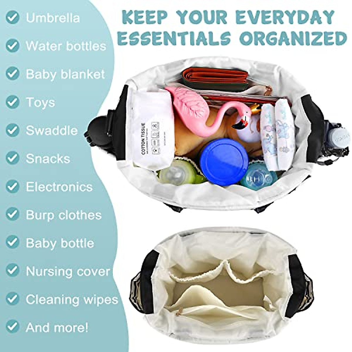 Diaper Bag Tote Large Baby Bag Tote Diaper Bag Stylish Boy Girl Multifunction Mommy Bag with Changing Pad for Mom and Dad