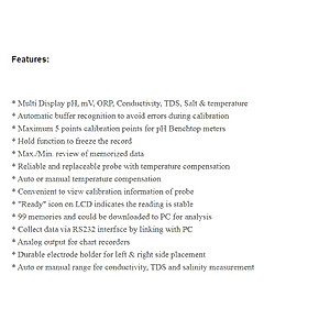 AZ86555 BenchTop WaterQuality Meter Desktop pH/ORP/Cond./TDS/Salinity 5 in 1Printer WaterQuality Tester