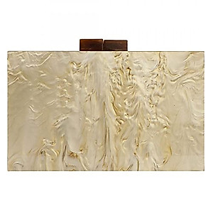 Women Evening Clutch Bags Acrylic Box Envelope Purse Handbags Lady Party Wedding Banquet Bag Shoulder Bag (Gold)