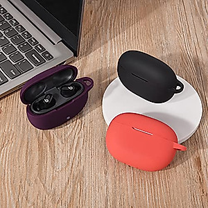 AIRSPO Silicone Case Compatible with Beats Studio Buds Case 2021 Soft Protective Cover for Beats Wireless Earbuds with Keychain (Dark Purple)