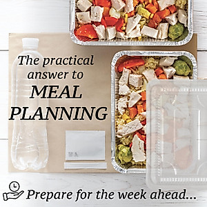 Spare Essentials (55 Count) 2.25LB Aluminum Containers with Lids (8.5"x6") - Disposable Foil Containers for Takeout, Baking, Freezing, Food Storage - Aluminum Pans with Lids, To Go Containers