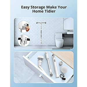 Electric Spin Scrubber, Voweek Cordless Cleaning Brush with Adjustable Extension Arm 4 Replaceable Cleaning Heads, Power Shower Scrubber for Bathroom, Tub, Tile, Floor