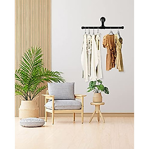 MUZIK 18 inch Industrial Pipe Clothes Rack, Heavy Duty Wall Mounted Garment Racks for Bathroom Cabinet Boutique Clothing Store, 2 Pack