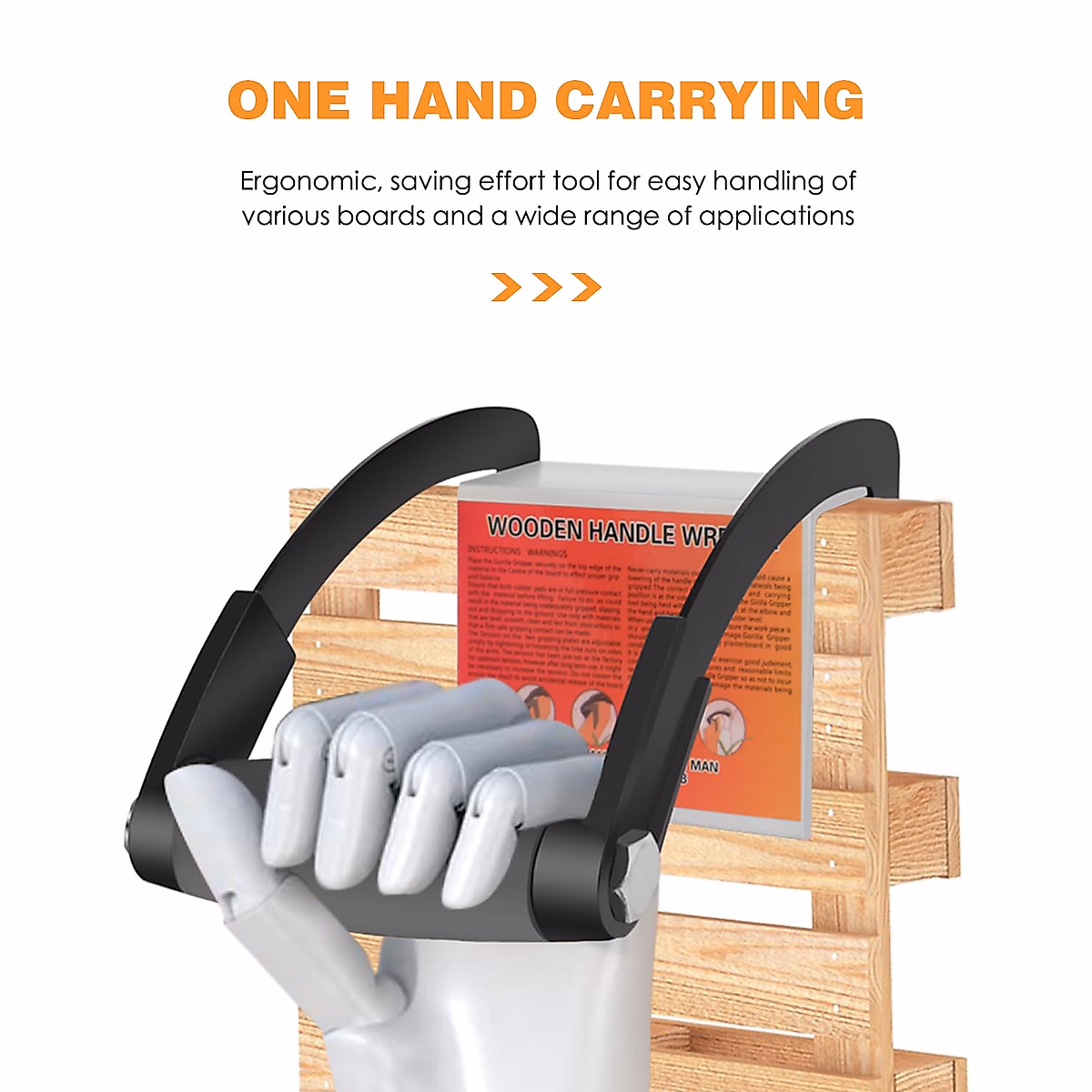 Panel and Plywood Carrier Tool, 0 to 1 Grip Range Sheetrock Gripper Carrying Soft-Grip Handle Gripper Lift Heavy Duty Metal Gripper for Clamp Wood Board or Drywall Lifter with Single Hand