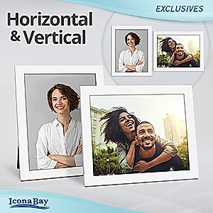 Icona Bay 8x10 Picture Frames (White, 3 Pack), Sturdy Wood Composite Photo Frames 8 x 10, Sleek Design, Table Top or Wall Mount, Exclusives Collection