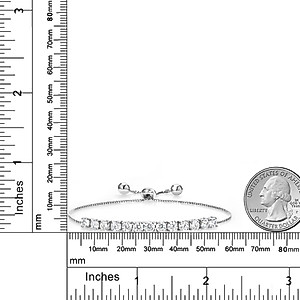 Gem Stone King Moissanite Tennis Bracelet For Women Bridal Wedding Fashion with Box Chain and Slider (3.00 Cttw, Round 4MM, Fully Adjustable Up to 9 Inch)