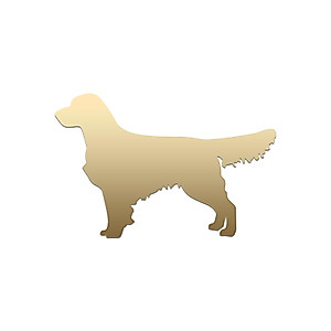 Golden Retriever Gentle Dog Sticker Vinyl Decal Notebook Car Window Laptop 6" x 4" (Gold)